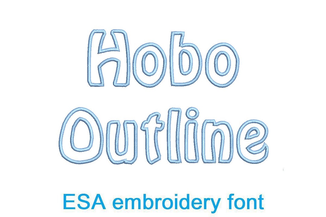 Hobo Outline Satin ESA Embroidery Font - Etsy