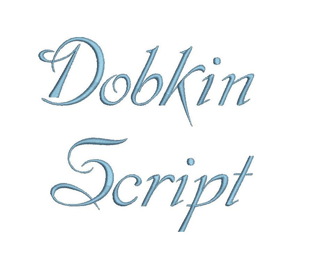 Dobkin Script Embroidery Font: 1-2 Inch (digital Download) - Etsy