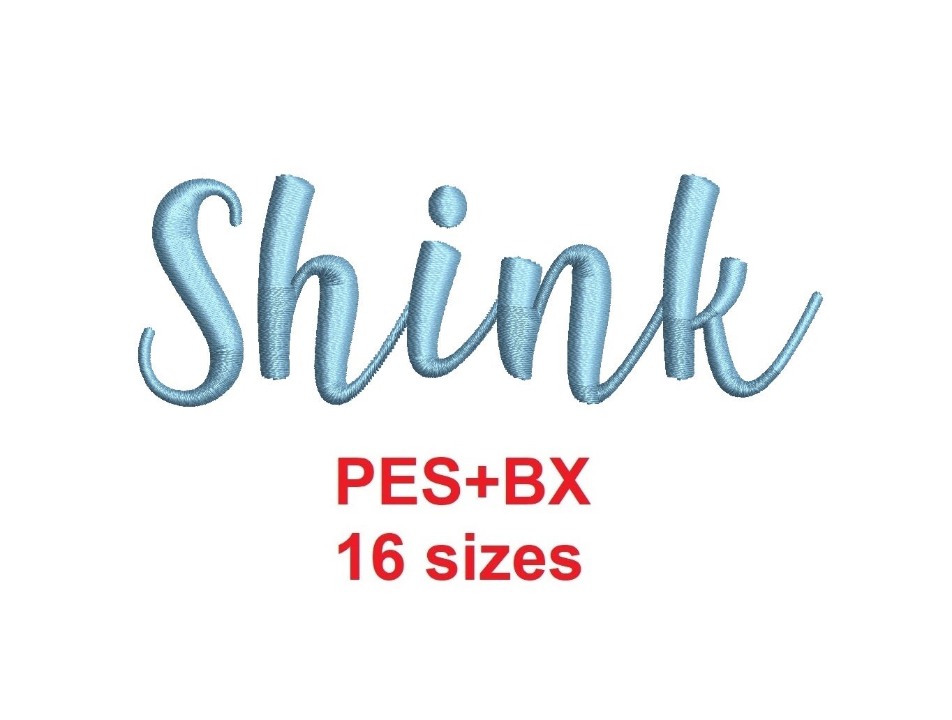 Shink embroidery font formats PES BX 16 sizes French and English ...
