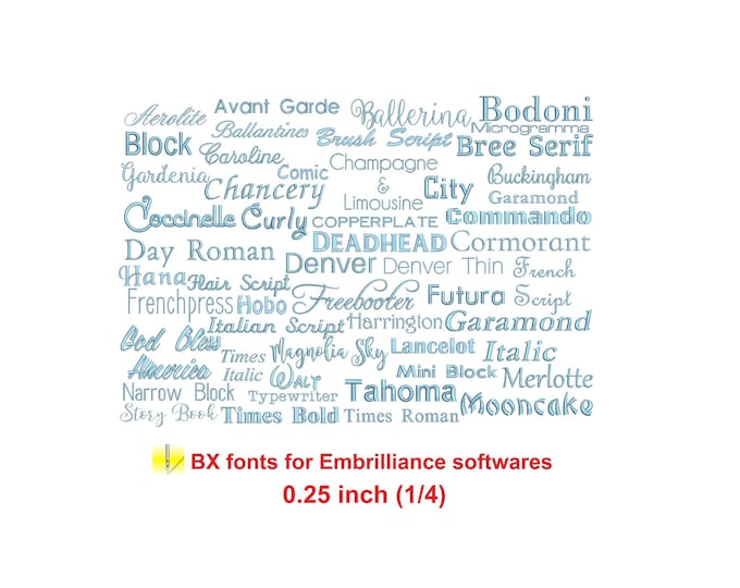 Package 50 Small BX 0.25 1/4 Embroidery Fonts Try First Buy After free ...