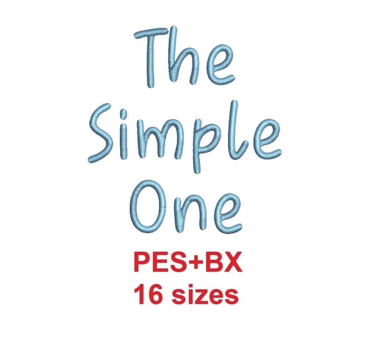 The Simple One Embroidery Font Formats PESBX 16 Sizes French | Etsy