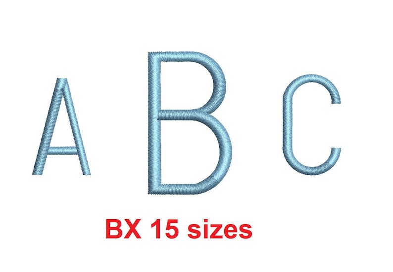 Narrow Block Monogram Embroidery BX Font Satin Stitches 15 - Etsy