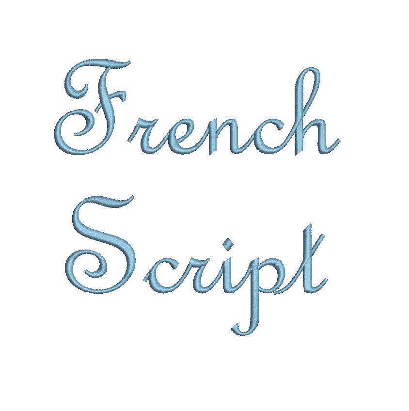 French Script embroidery font formats bx (compatible with 17 machine ...