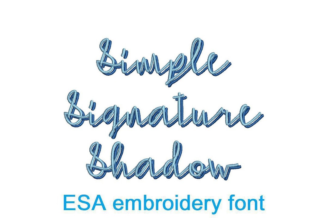 Simple Signature Shadow ESA Font - Etsy