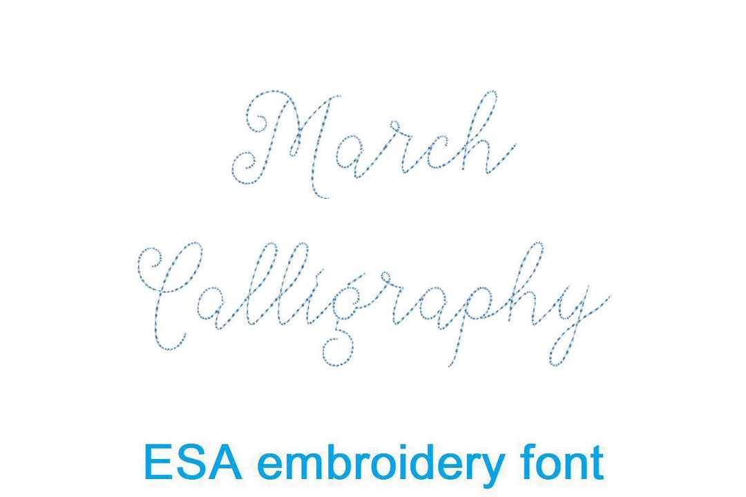 March Calligraphy Bean Stitch ESA Embroidery Font (MHA) - Etsy