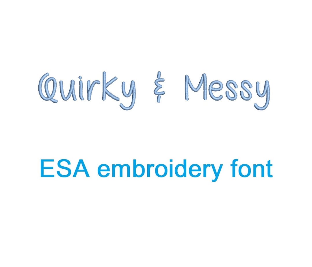 Quirky & Messy ESA Embroidery Font (MHA) - Etsy