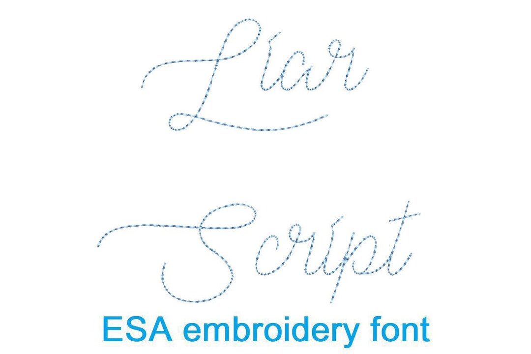 Liar Script Bean Stitch ESA Embroidery Font (MHA) - Etsy