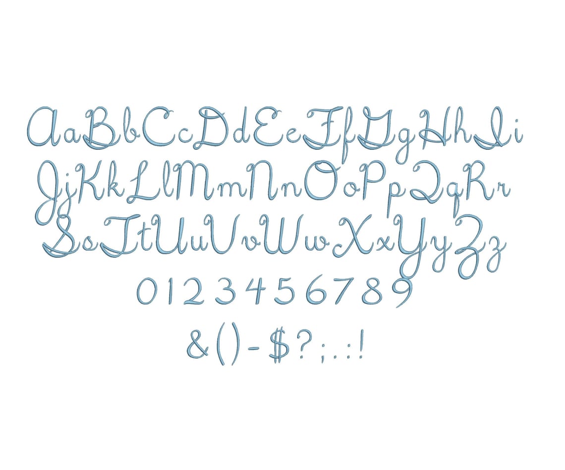 5th Grade Cursive Embroidery Font (digital Download) - Etsy