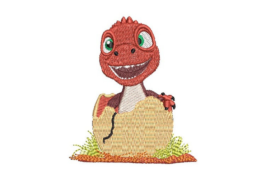 Baby T-rex Hatching Embroidery Designs (file Formats in Pes, Vp3, Vip ...