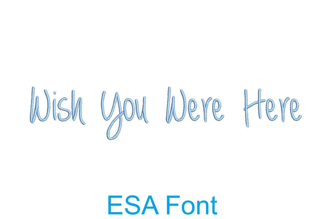 Wish You Were Here ESA Embroidery Font - Etsy
