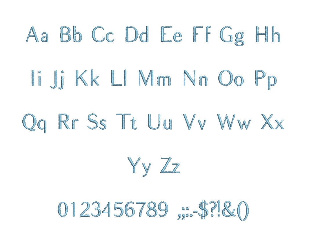 Secretariat Embroidery Font PES Format 15 Sizes 0.25 (1/4), 0.5 (1/2 ...