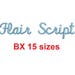 Flair Script Embroidery BX Font Sizes 0.25 1/4 0.50 1/2 - Etsy