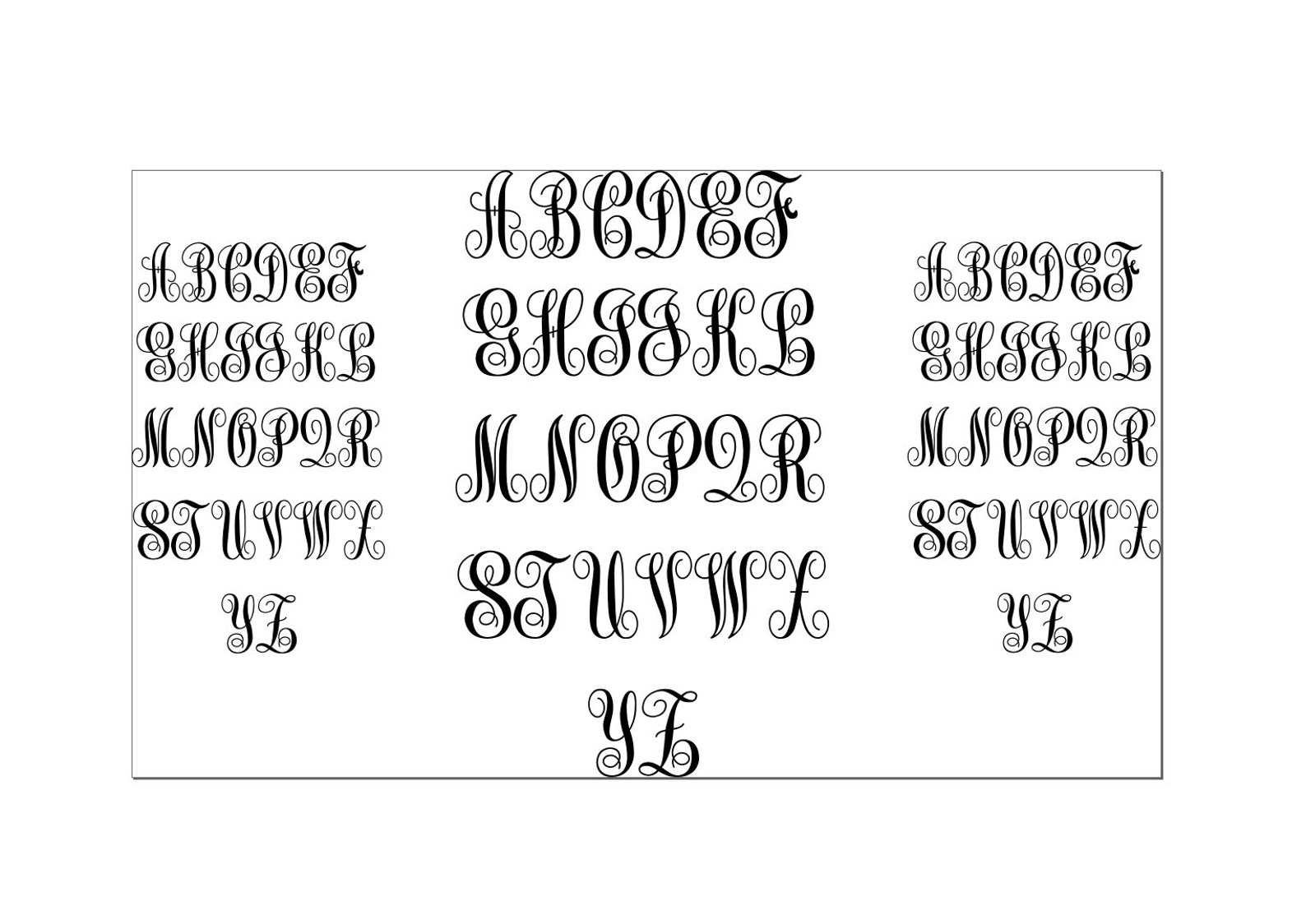 Vine Monogram Alphabet Svg/eps/dxf/studio V3 Cutting Files | Etsy