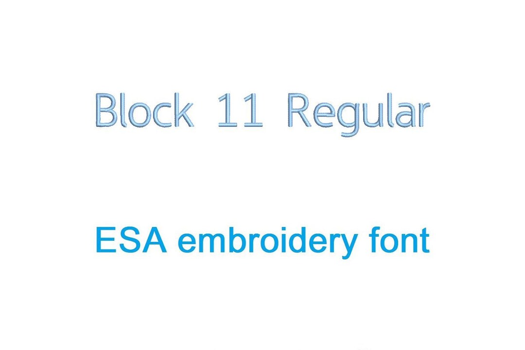Block 11 Regular ESA Embroidery Font - Etsy