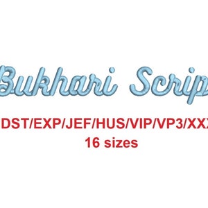 Bukhari Script Embroidery Font Formats Dst/exp/jef/hus/vip/vp3/xxx 16 ...