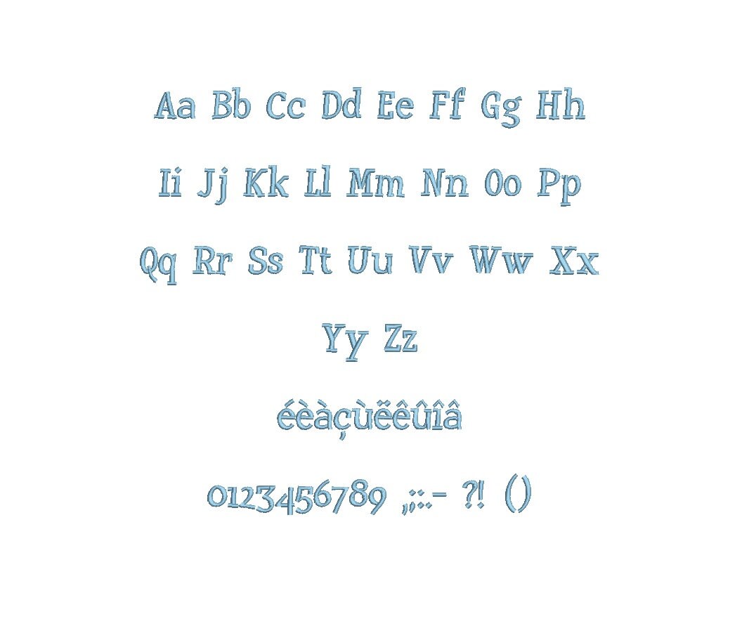 Huxtable™ Block Embroidery Font Formats PESBX 16 Sizes French | Etsy