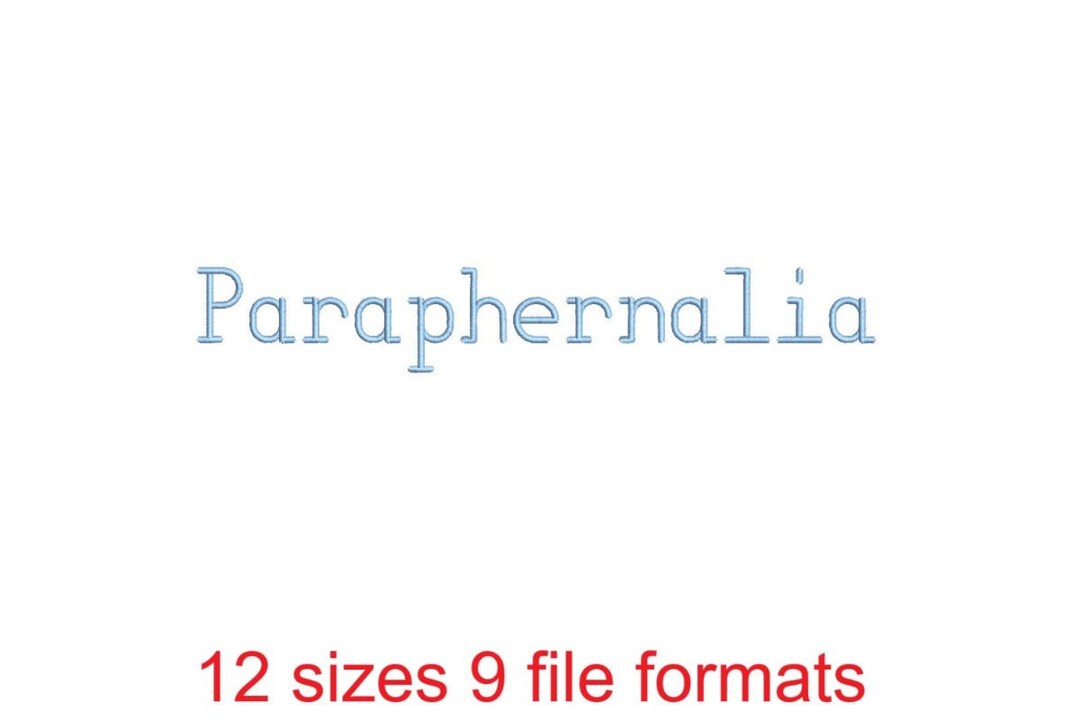 Paraphernalia Embroidery Font - 12 Sizes and 9 File Formats - Etsy