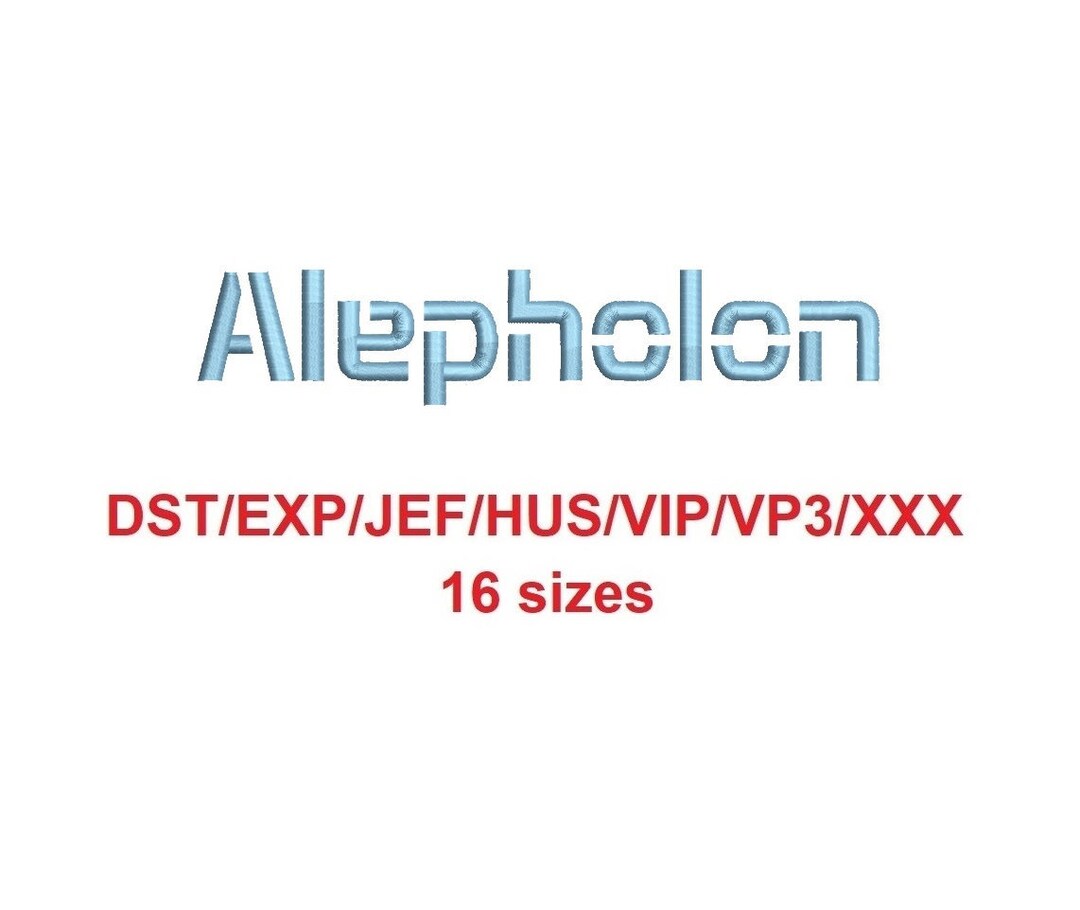 Alepholon™ Stencil Block Embroidery Font Dst/exp/jef/hus/vip/vp3/xxx 15 ...
