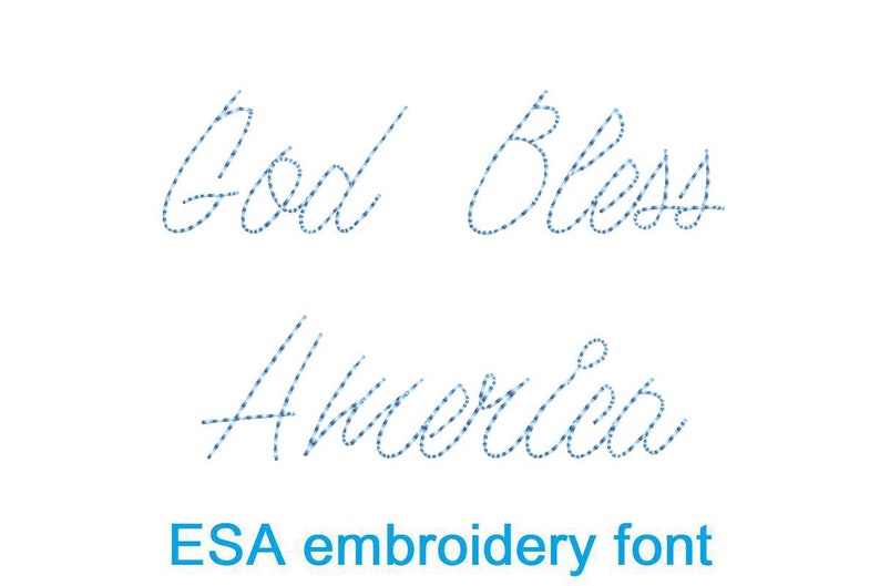 God Bless America Bean Stitch ESA Embroidery Font - Etsy