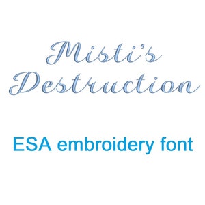 Misti's Destruction ESA Embroidery Font With Commercial License for ...