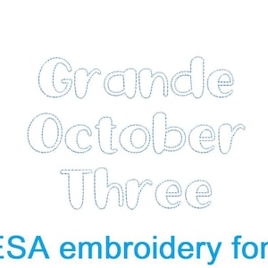 Grand October Three Bean Outline ESA Embroidery Font (SNAS) - Etsy