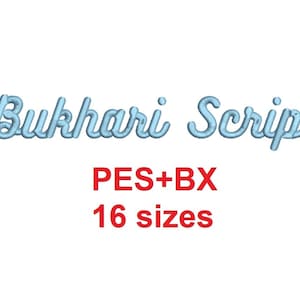 Bukhari Script Embroidery Font Formats PES+BX 16 Sizes French and ...