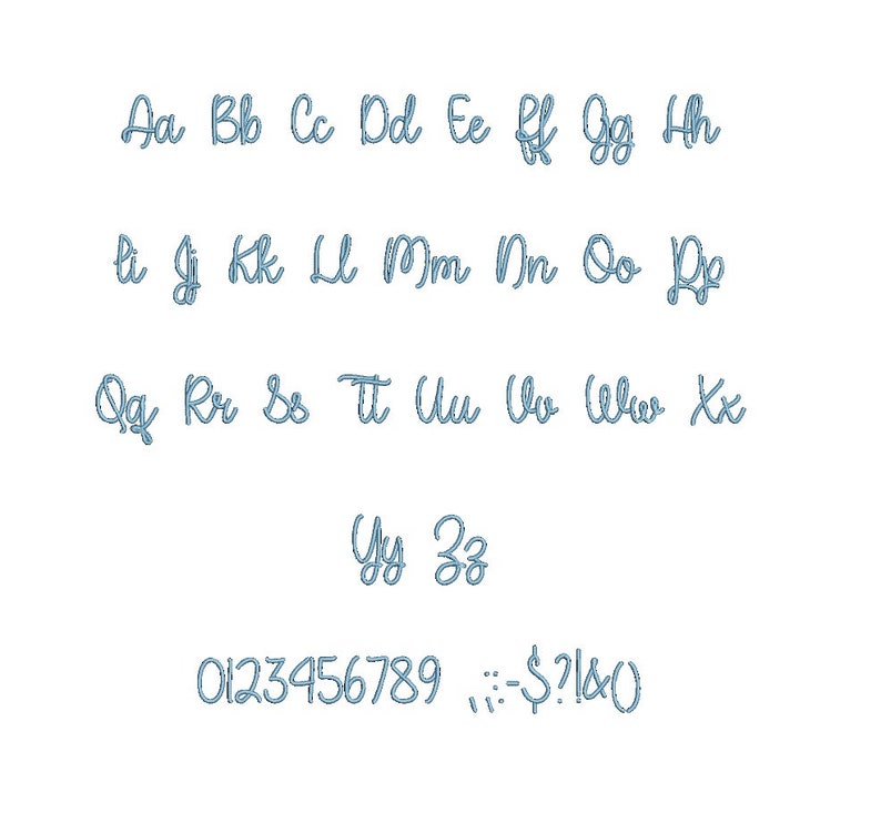 A Perfect Place Embroidery BX Font Sizes 0.25 (1/4), 0.50 (1/2), 1, 1.5 ...