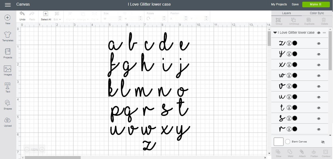 I Love Glitter Alphabet Svg/eps/dxf Cutting Files MHA | Etsy Australia