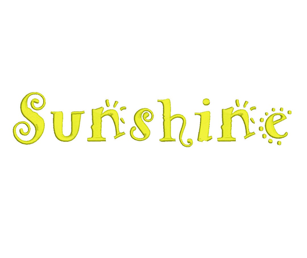 Sunshine Embroidery Font Bx (compatible With 17 Machine File Formats ...