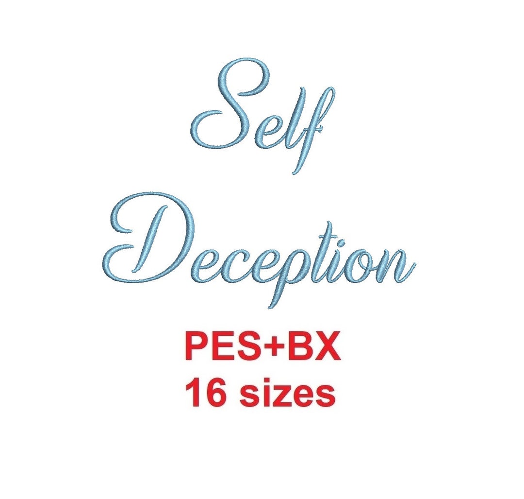 Self Deception Script Embroidery Font Formats PES+BX 16 Sizes French ...