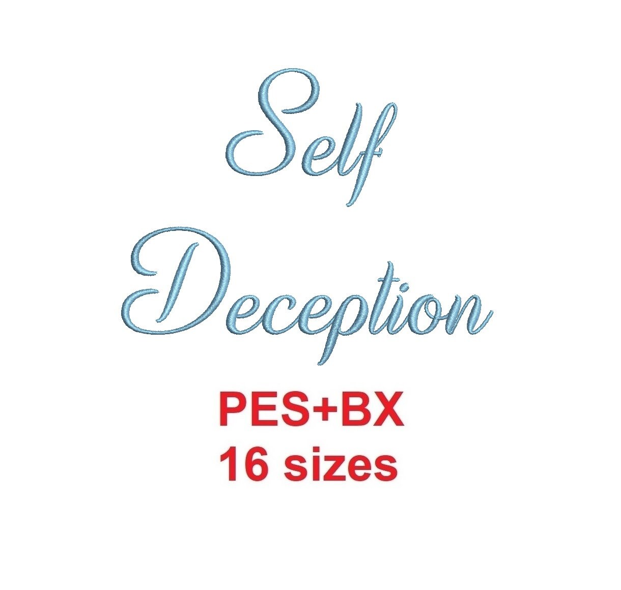 Self Deception Script Embroidery Font Formats PESBX 16 Sizes | Etsy