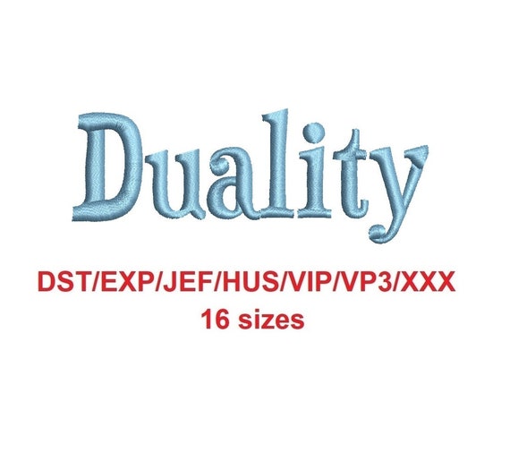 Duality™ Block Embroidery Font Dst/exp/jef/hus/vip/vp3/xxx 16 - Etsy
