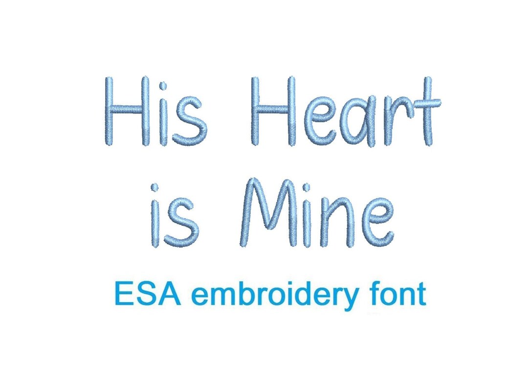 His Heart is Mine ESA Embroidery Font (MHA) - Etsy