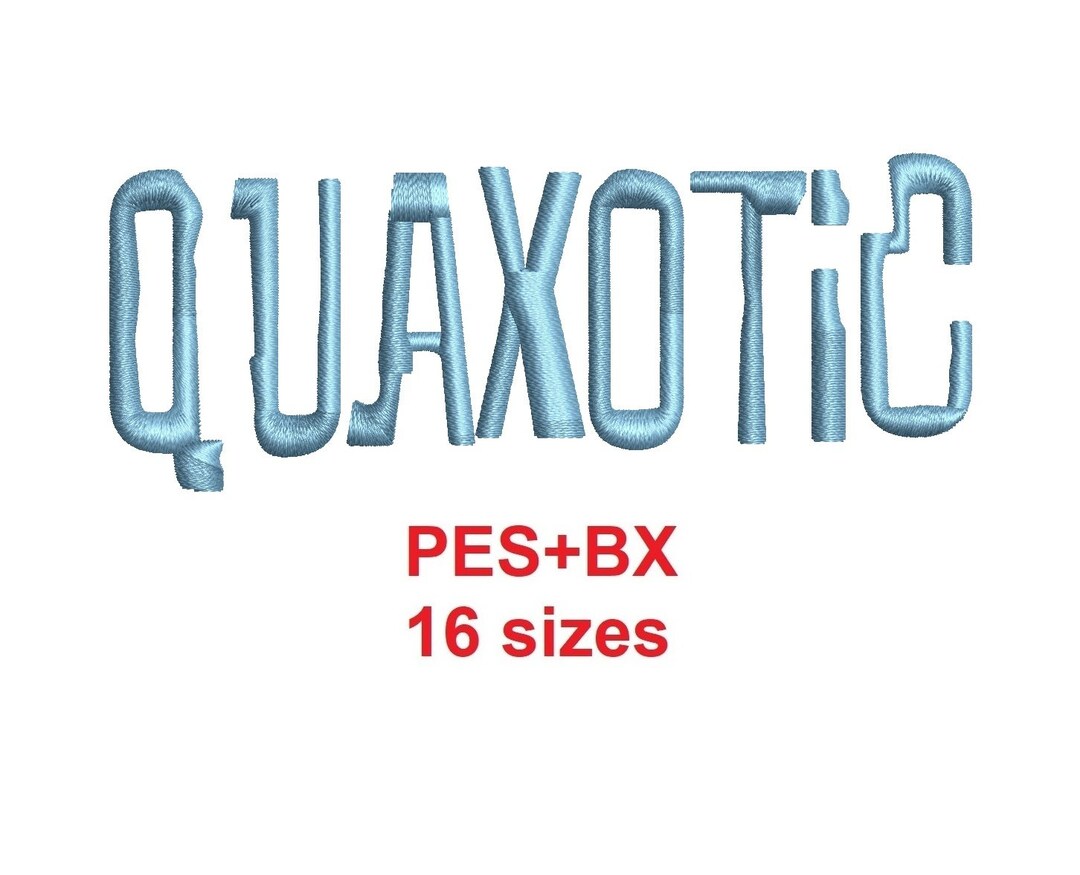 Quixotic™ Block Embroidery Font Formats PES+BX 16 Sizes French and ...