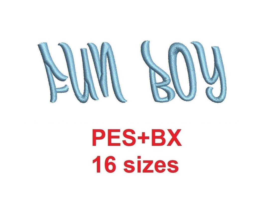 Fun Boy™ Fancy Embroidery Font Formats PES+BX 16 Sizes French and ...