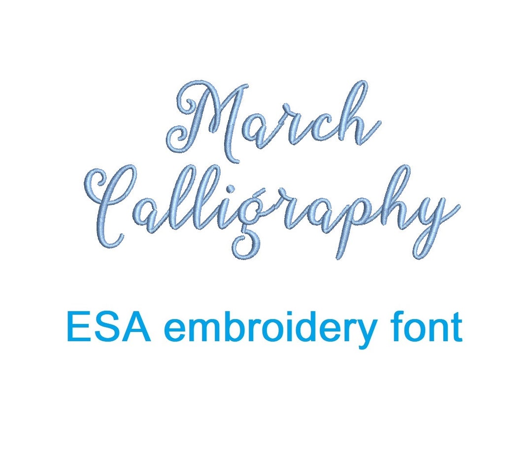 March Calligraphy ESA Embroidery Font With Commercial License (MHA) - Etsy