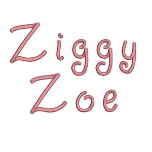 Ziggy Zoe Embroidery Font Formats Dst, Exp, Pes, Jef and Xxx, Sizes 1 ...