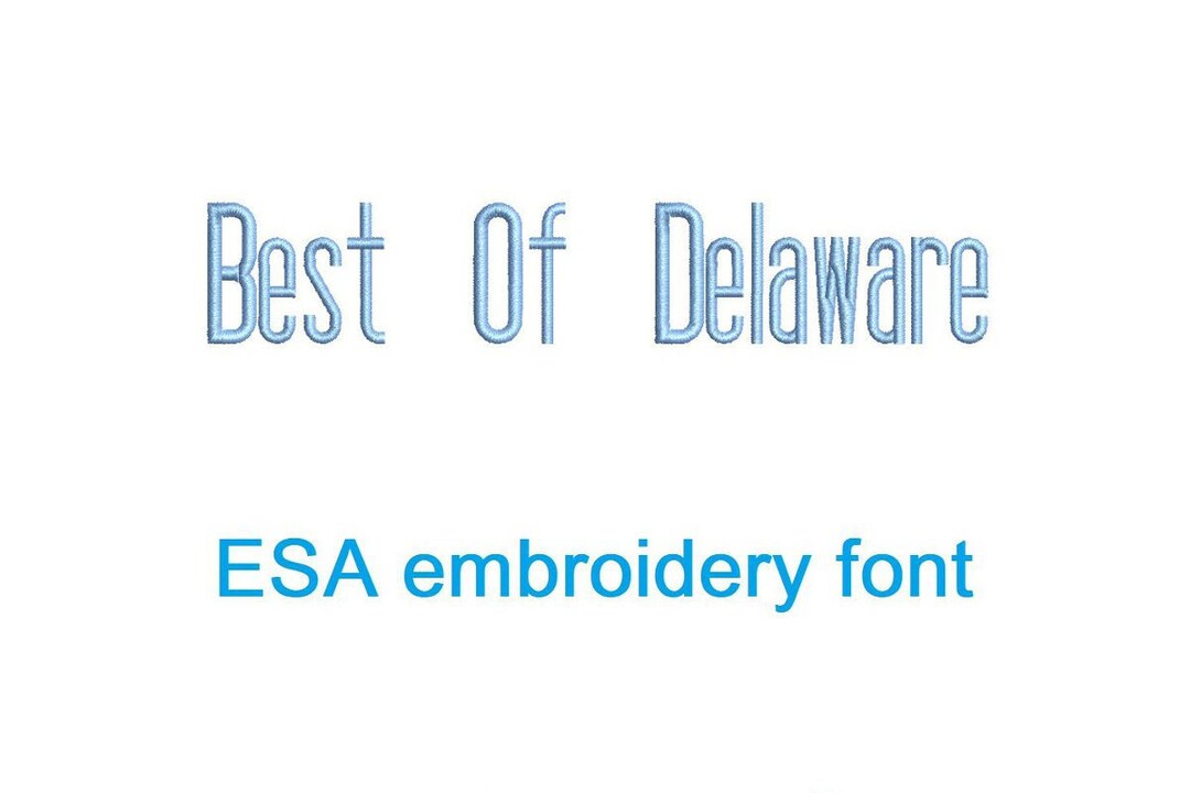 Best of Delaware ESA Embroidery Font - Etsy