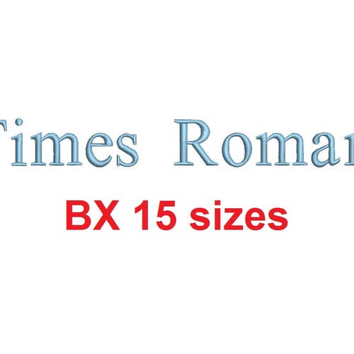 Times Roman Embroidery BX Font Sizes 0.25 1/4 0.50 1/2 - Etsy