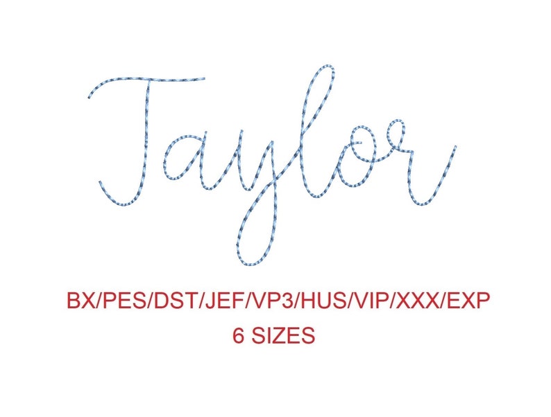 Taylor Bean Stitch Machine Embroidery Font 6 Sizes - Etsy