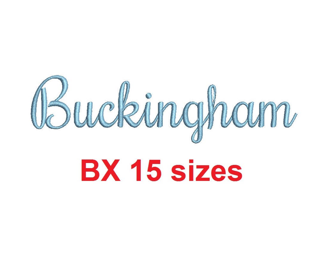Buckingham Embroidery BX Font Sizes 0.25 (1/4), 0.50 (1/2), 1, 1.5, 2 ...