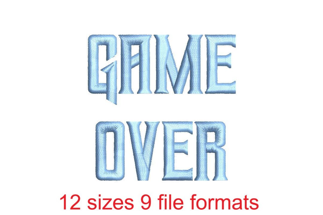 Game Over Embroidery Font - 12 Sizes and 9 File Formats - Etsy