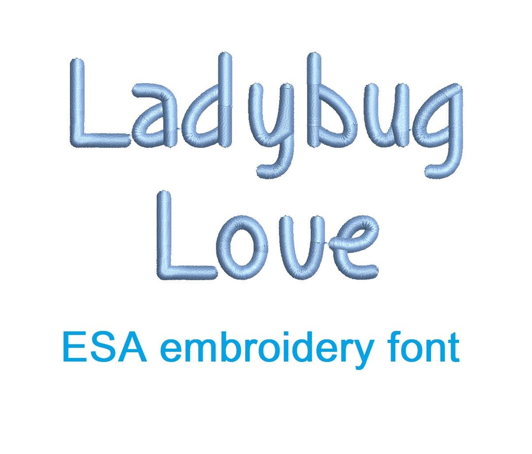 Ladybug Love ESA Embroidery Font With Commercial License (MHA) - Etsy