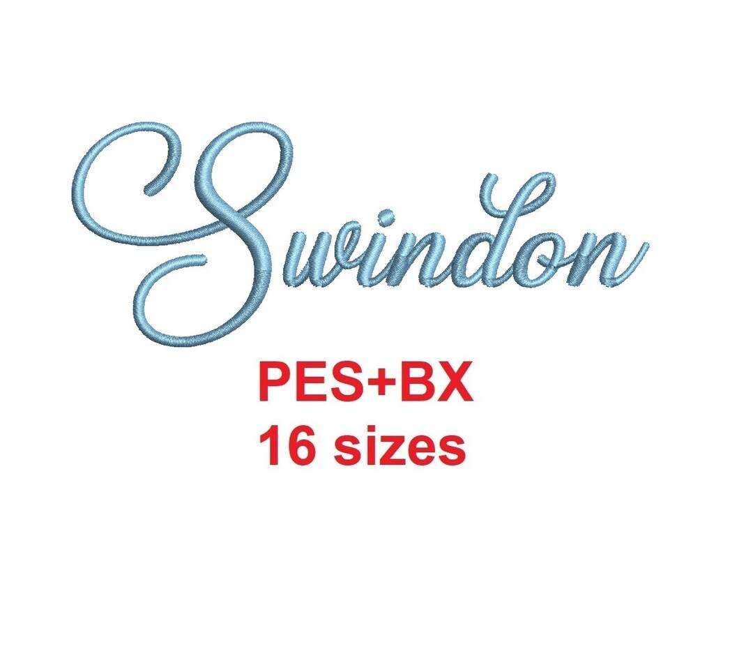 Swindon Embroidery Font Formats PES+BX 16 Sizes French and English ...
