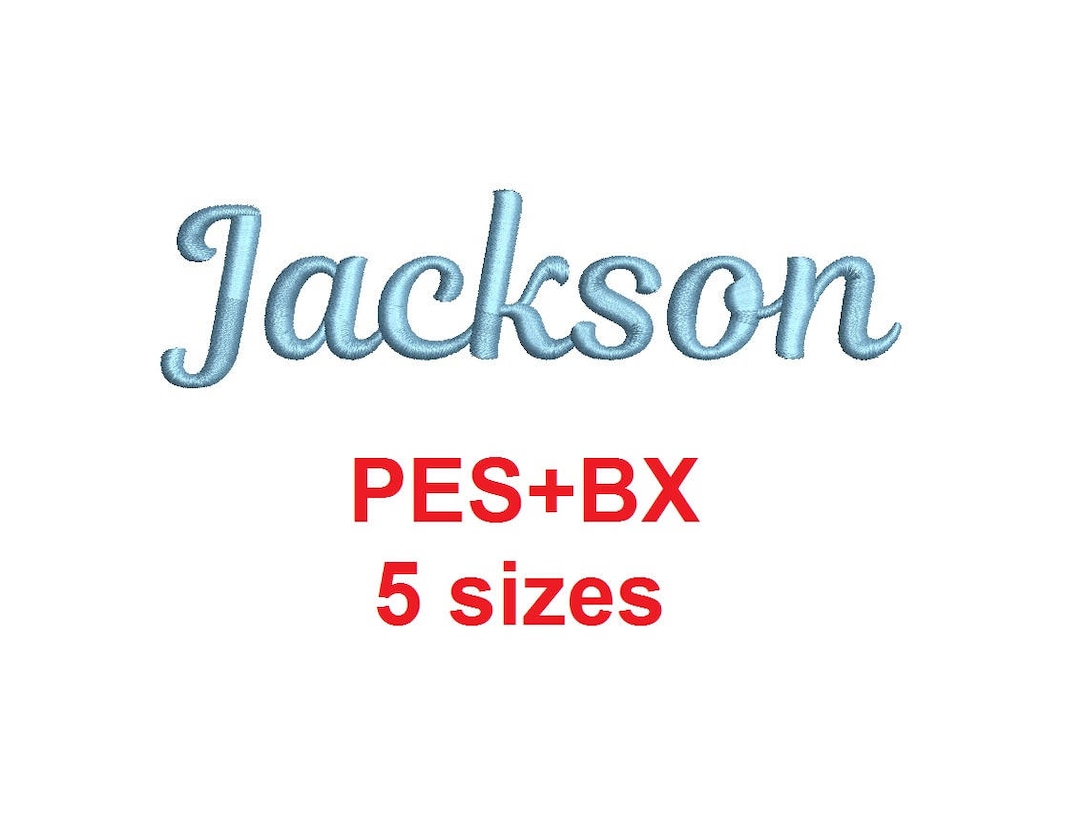 Jackson Script Embroidery Font: BX + PES Formats (digital Download) - Etsy