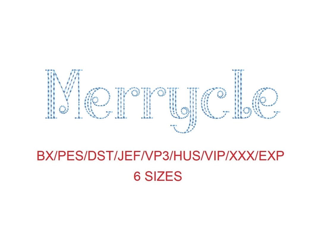 Merrycle Carved Bean Stitch Machine Embroidery Font 6 Sizes (SNA) - Etsy