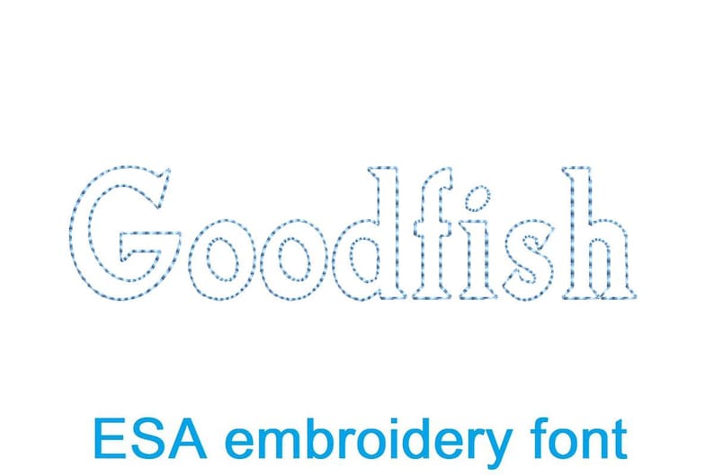 Goodfish Bean Outline ESA Embroidery Font - Etsy
