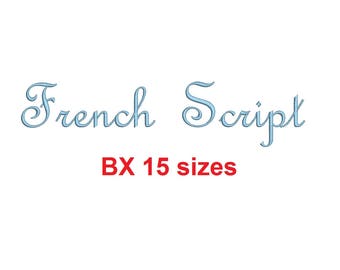 Flair Script Embroidery BX Font Sizes 0.25 1/4 0.50 1/2 | Etsy