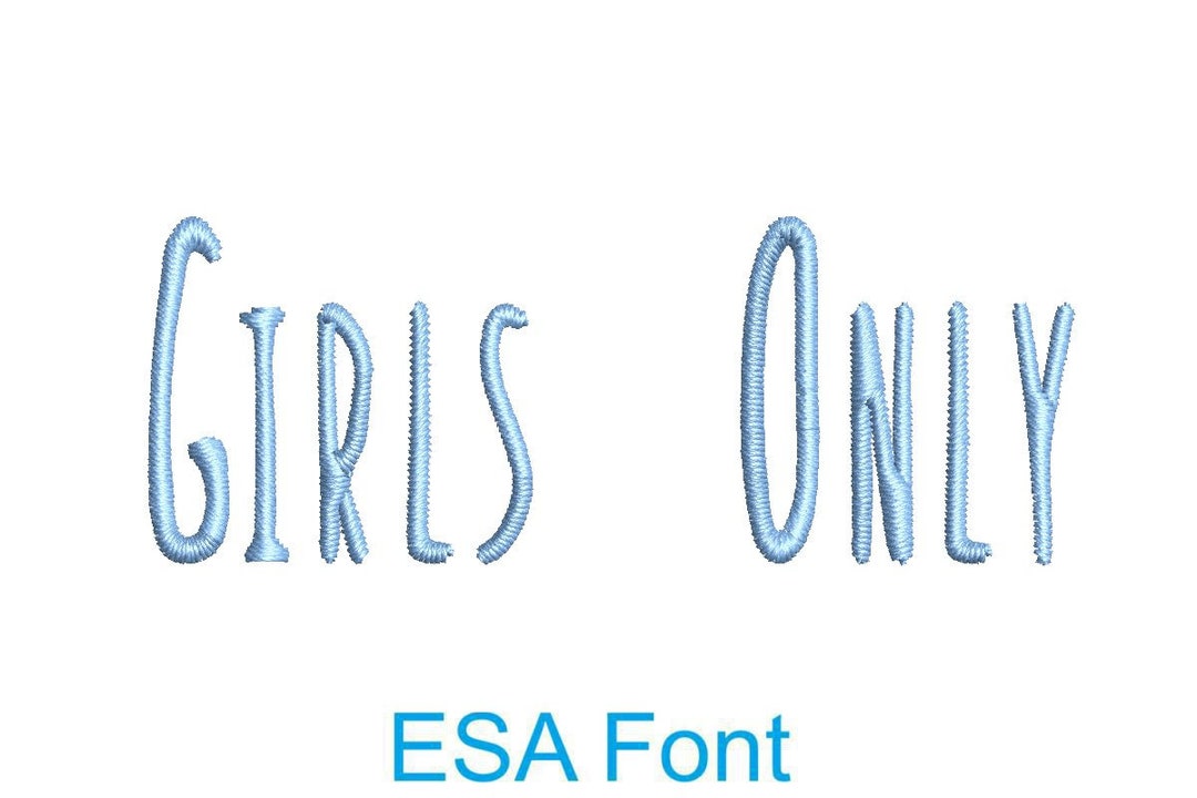 Girls Only ESA Embroidery Font - Etsy
