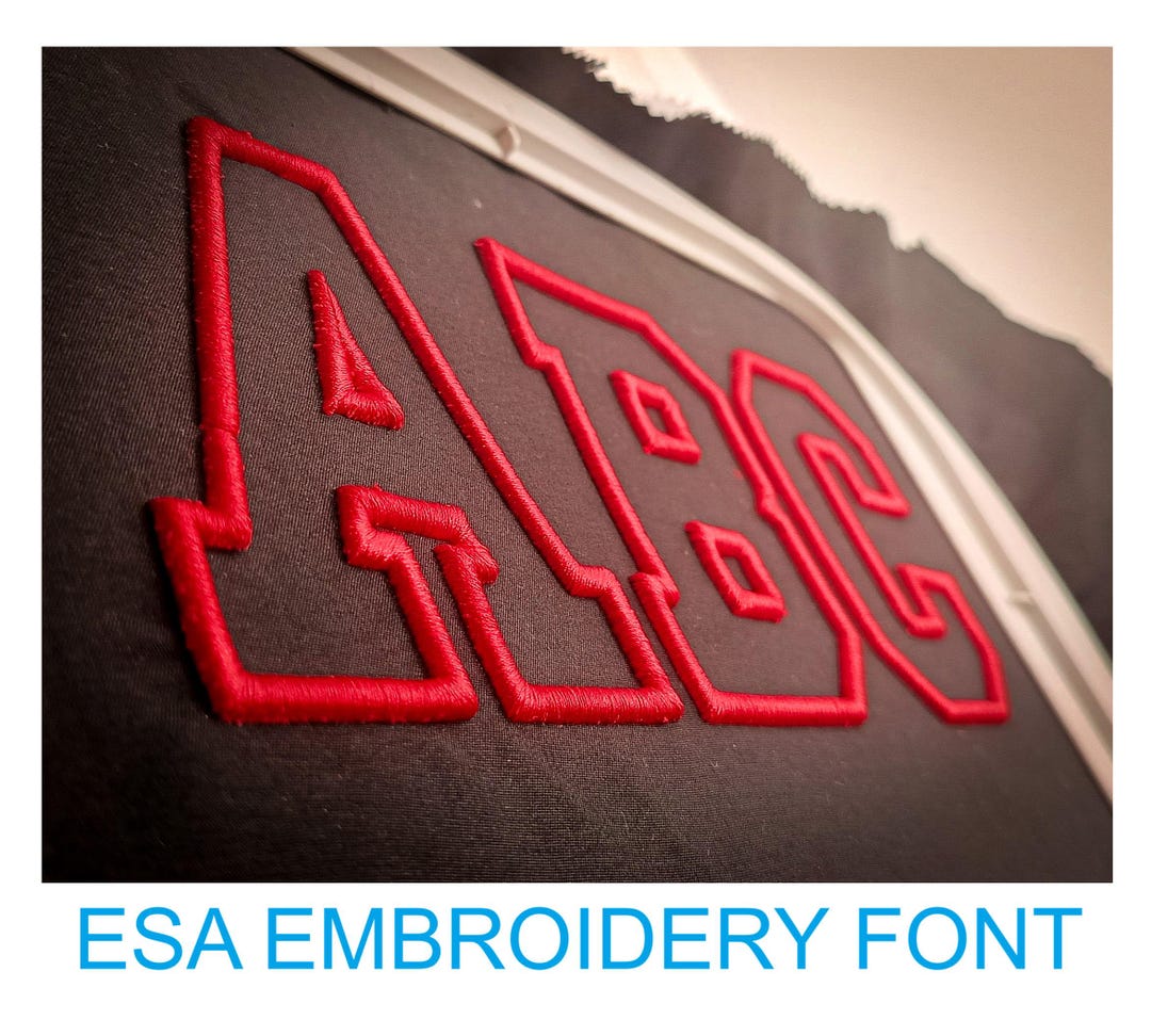 College Outline 3d Puff Foam ESA Embroidery Font for Wilcom Softwares ...